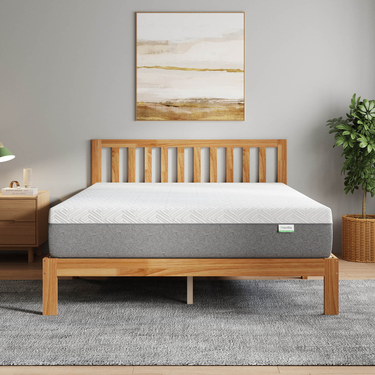 Novilla® Bliss Classic Bundle | Mattress & Wood Bed Frame