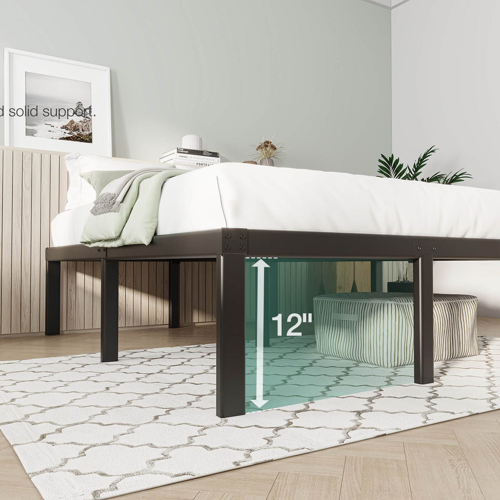 Novilla Bed Frame Metal Platform Bed Frame with Storage Space Under B